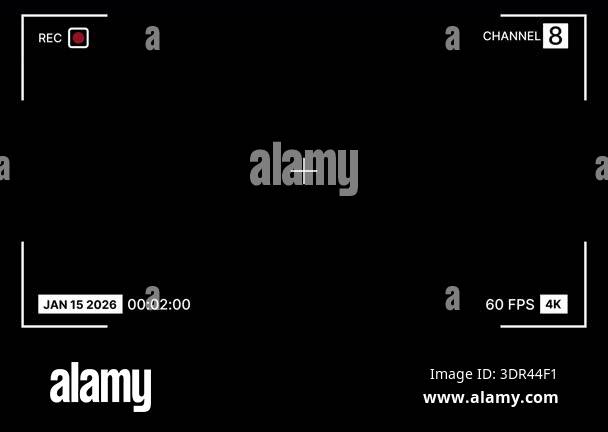 Modern tv broadcast screen recording overlay on black background with ...