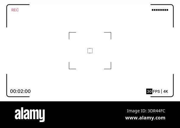 Modern Camcorder screen overlay on white background with rec indicator ...