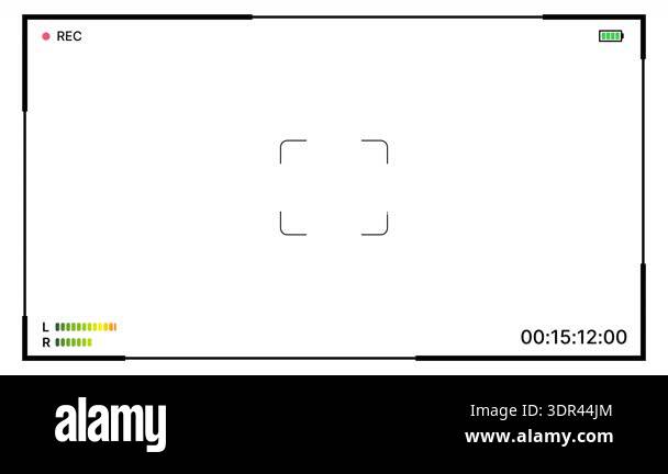 Camcorder recording screen frame modern HUD overlay on white background ...