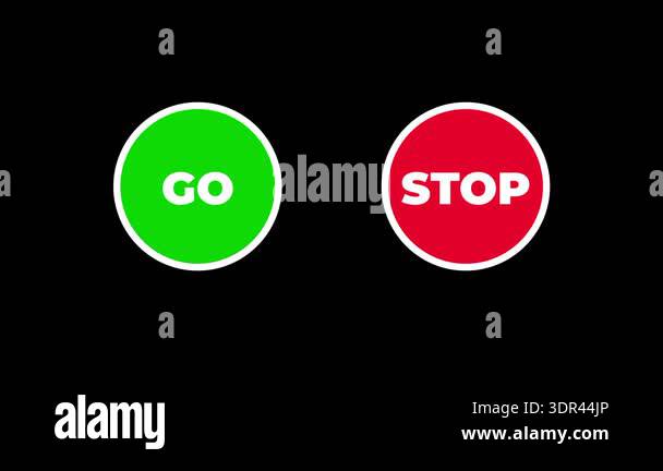 Two circles are displayed side by side with a green one labeled go and ...