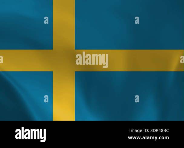 High quality looping animation of the national flag of Sweden. The ...
