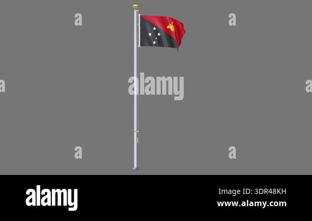 Papua New Guinea Animated flag, High quality realistic 3D Video render ...