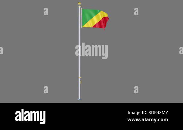 Republic of Congo Animated flag, High quality realistic 3D Video render ...
