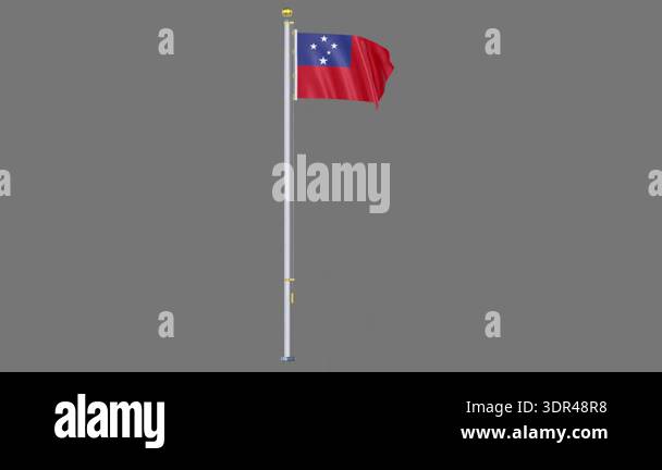 Samoa Animated flag, High quality realistic 3D Video render which ...