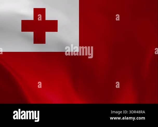 A high-quality, looping animation of the official flag of Tonga ...