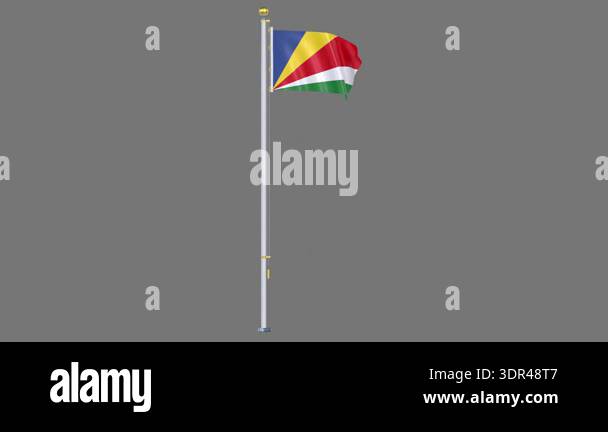 Seychelles Animated flag, High quality realistic 3D Video render which ...