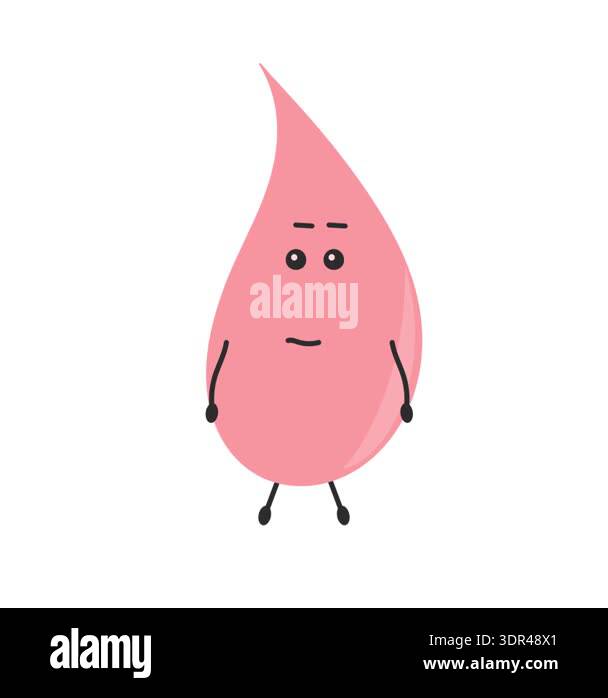 Cute Frustrated Water Drop Character Sighing Loop AnimationAdorable ...
