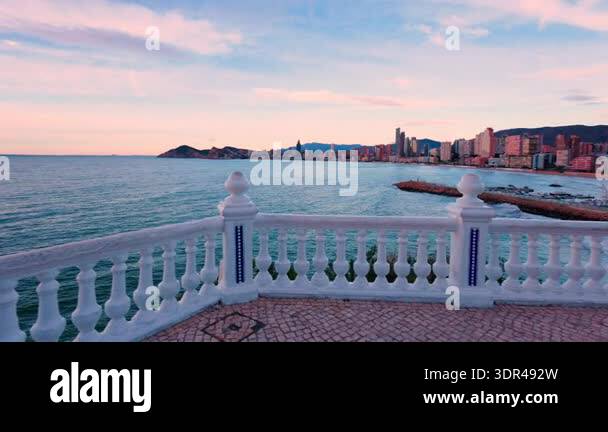 Panoramic view of the benidorm skyline from the balcony of the ...