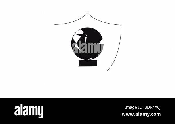 Animated shield logo featuring a globe and the WWW symbol, suitable for ...