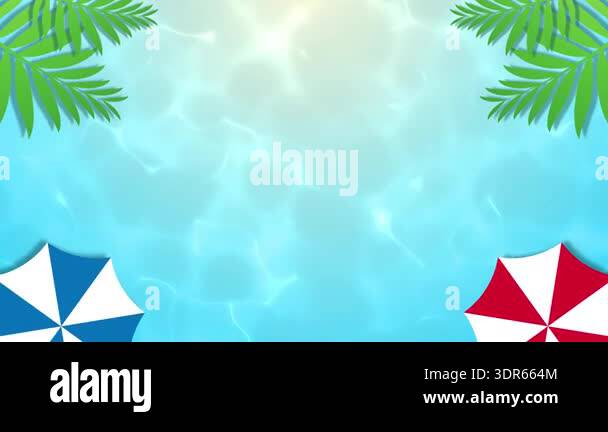 Summer tropical animation background featuring palm leaves and warm ...