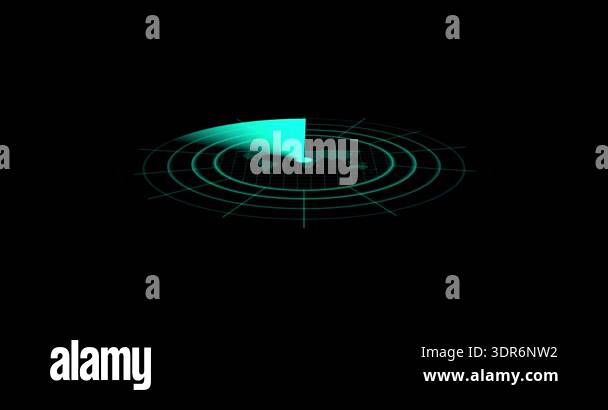 3D Radar Screen Animation. Futuristic Hud Interface With Rotating Scan ...