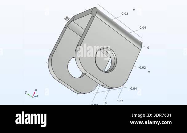Video animation of engineering 3d modeling of metal bracket with ...
