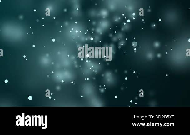 soft glowing green particles floating with cinematic bokeh light effect ...