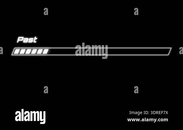 Animated progress bar timeline showing past to future transition ...