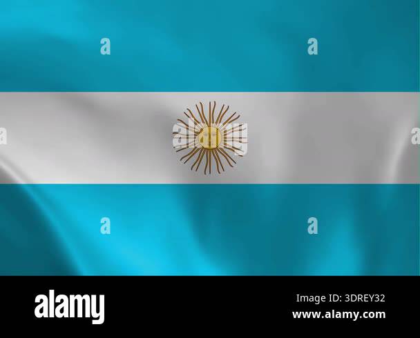 Detailed 3D rendering of the Argentinian national flag (light blue and ...