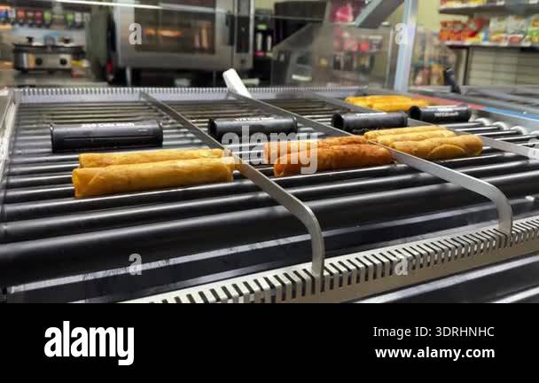 Hot Fast Food Grill Snacks Stock Video Footage - Alamy