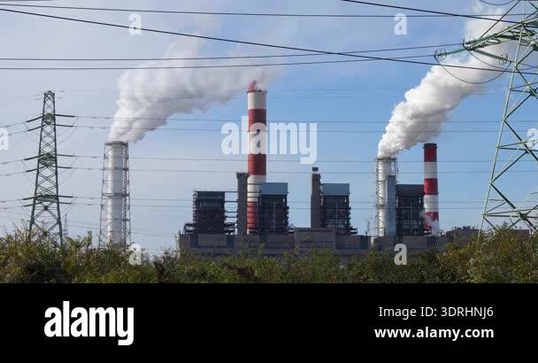 Lignite coal power plant Nikola Tesla TENT in Obrenovac, Serbia Stock ...