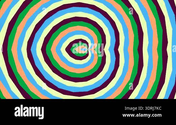 Animated sequence of colorful concentric circles Stock Video Footage ...