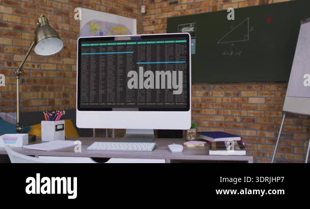Red glitch squares flashing chalkboard initiating code droplets ...