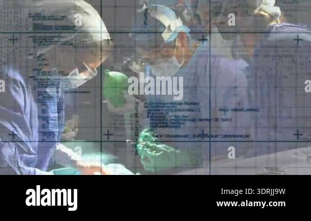 Lead surgeon initiating skin incision exposing tissue in OR, with ...