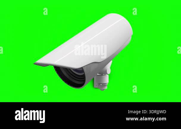 Animation of security camera on green background. security, safety ...