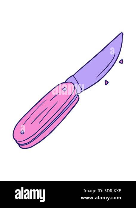shine light effect animation of cartoon folding knife Stock Video ...