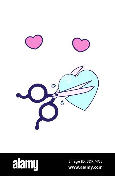 spinning hearts animation of tattoo in traditional style of scissors ...