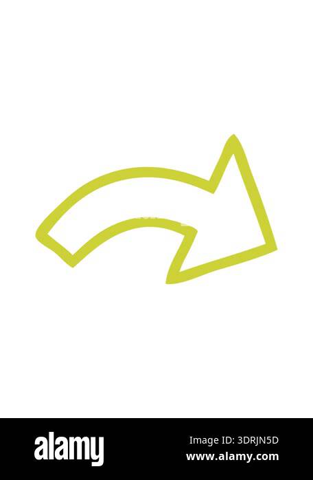 changing color animation of line drawing cartoon of a directional arrow ...