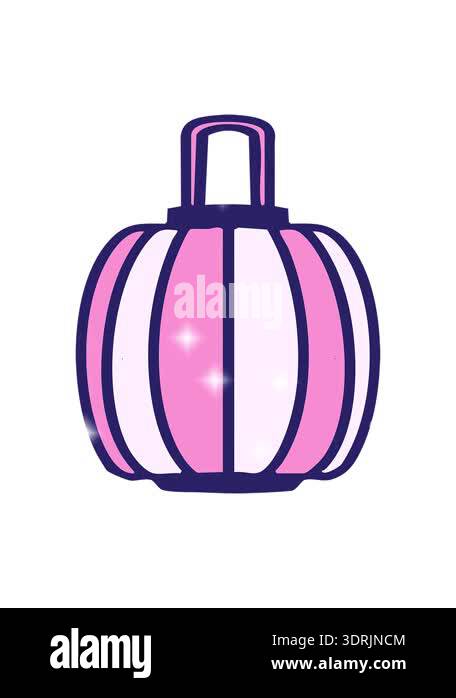 glitter effect animation of a traditonal japanese paper craft lantern ...