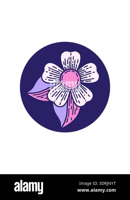 radioactive glowing animation of cartoon design element of a flower ...