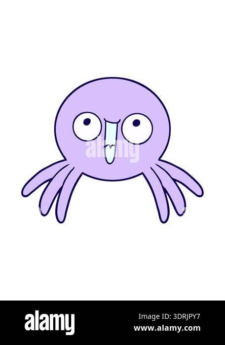 neon light effect animation of happy cartoon spider Stock Video Footage ...