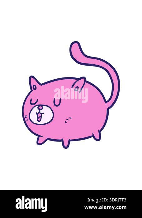 bobbing motion animation of a cartoon happy cat Stock Video Footage - Alamy