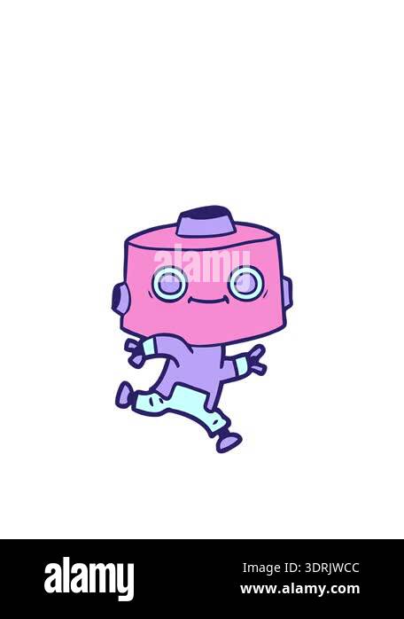 jumping motion animation of cartoon android image Stock Video Footage ...