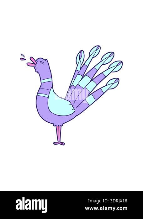 spinning motion animation of cartoon of peacock Stock Video Footage - Alamy