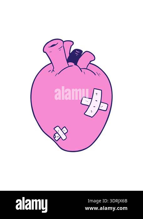 pressure popping animation of cartoon heart drawing Stock Video Footage ...