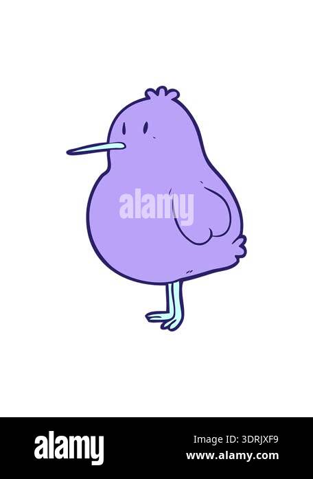 popping motion animation of cute cartoon kiwi bird Stock Video Footage ...