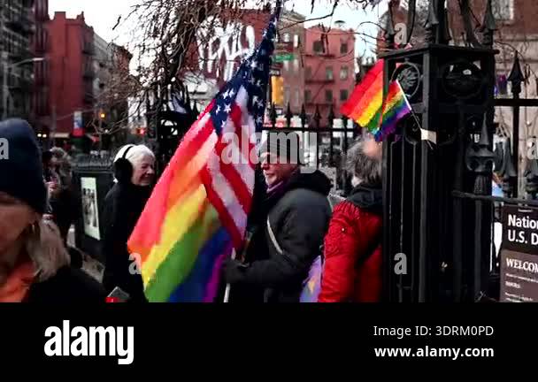 LGBTQ Protest Against Trump for the Removal of the Rainbow flag at ...