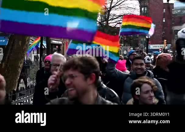 LGBTQ Protest Against Trump for the Removal of the Rainbow flag at ...