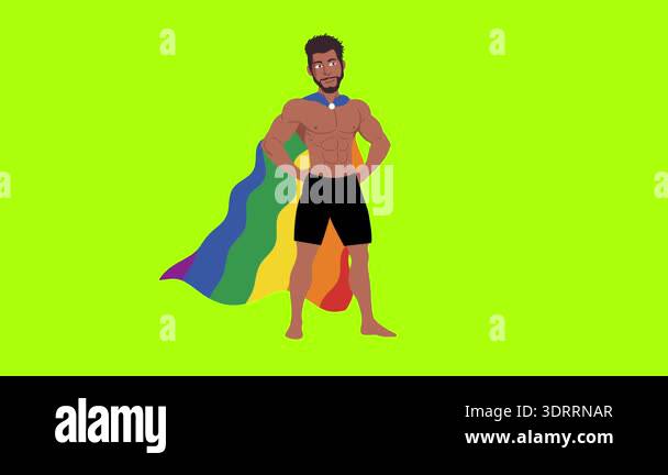 Animated LGBT character green screen footage for lgbt pride month event ...