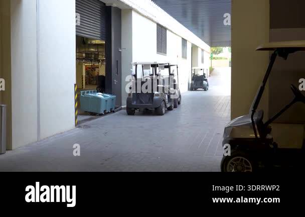 Dubai, United Arab Emirates - January 12, 2026: Golf carts are parked ...