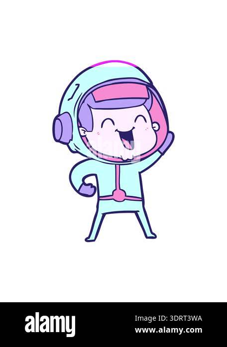 power up animation of happy cartoon astronaut design Stock Video ...