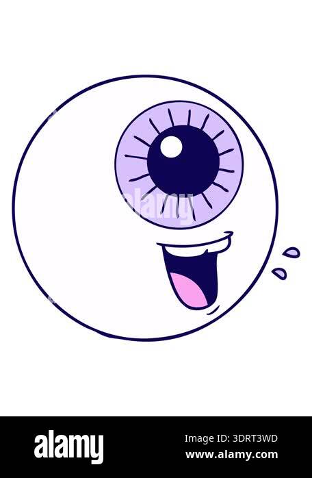 neon light effect animation of cartoon eyeball laughing Stock Video ...
