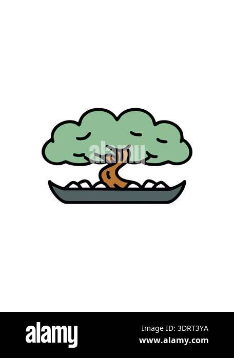 radioactive glowing animation of bonsai tree in shallow pot Stock Video ...