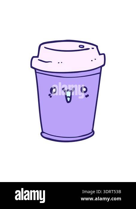 shaking motion animation of cartoon take out coffee Stock Video Footage ...