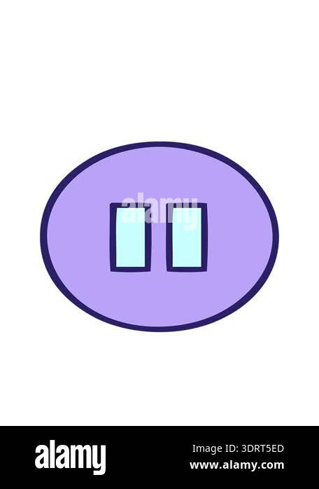 bobbing motion animation of cute cartoon of a pause button Stock Video ...