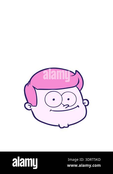 stretching up animation of cartoon male face drawing Stock Video ...