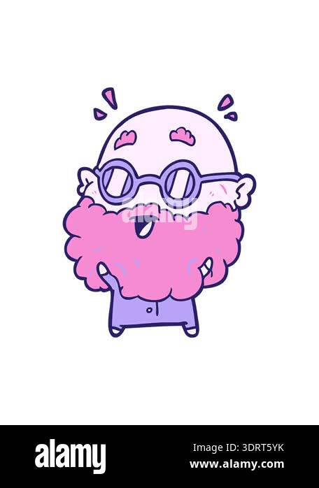 attention grabbing animation of cute cartoon surprised old man Stock ...