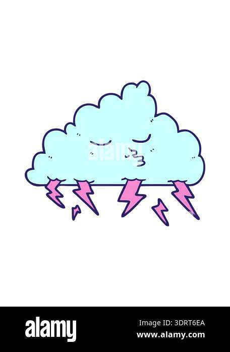 attention grabbing animation of cartoon storm cloud Stock Video Footage ...