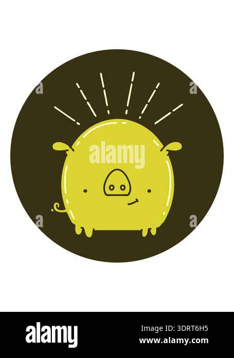changing color animation of icon of a tattoo style pig character Stock ...