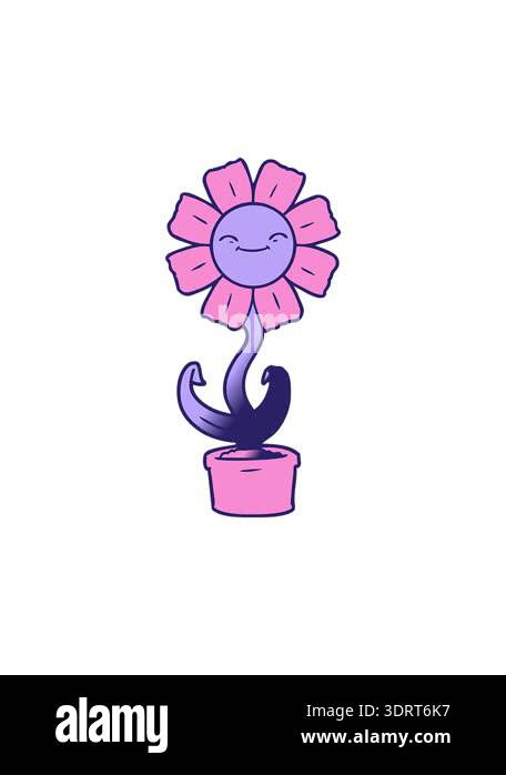 popping motion animation of a happy cartoon flower Stock Video Footage ...
